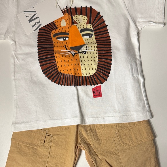 Zara | Shirts & Tops | Zara Kids White Tshirt With Colorful Lion Print ...